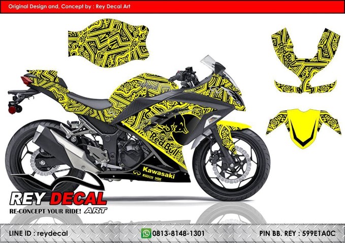 Rey Decal | Cutting Sticker/Decal Ninja250 Yellow Pattern