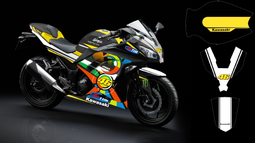 Rey Decal | Cutting Sticker / Decal Ninja 250 Multicolor