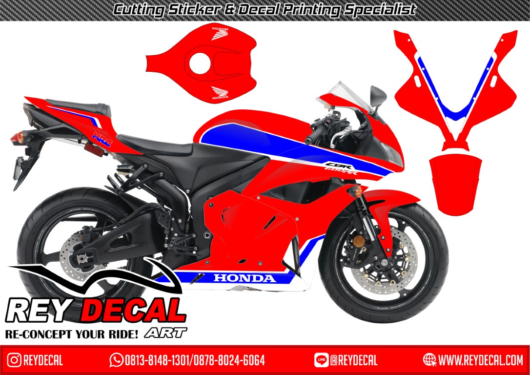 Rey Decal | Cutting Sticker / Decal CBR600 RED STRIPE BLUE