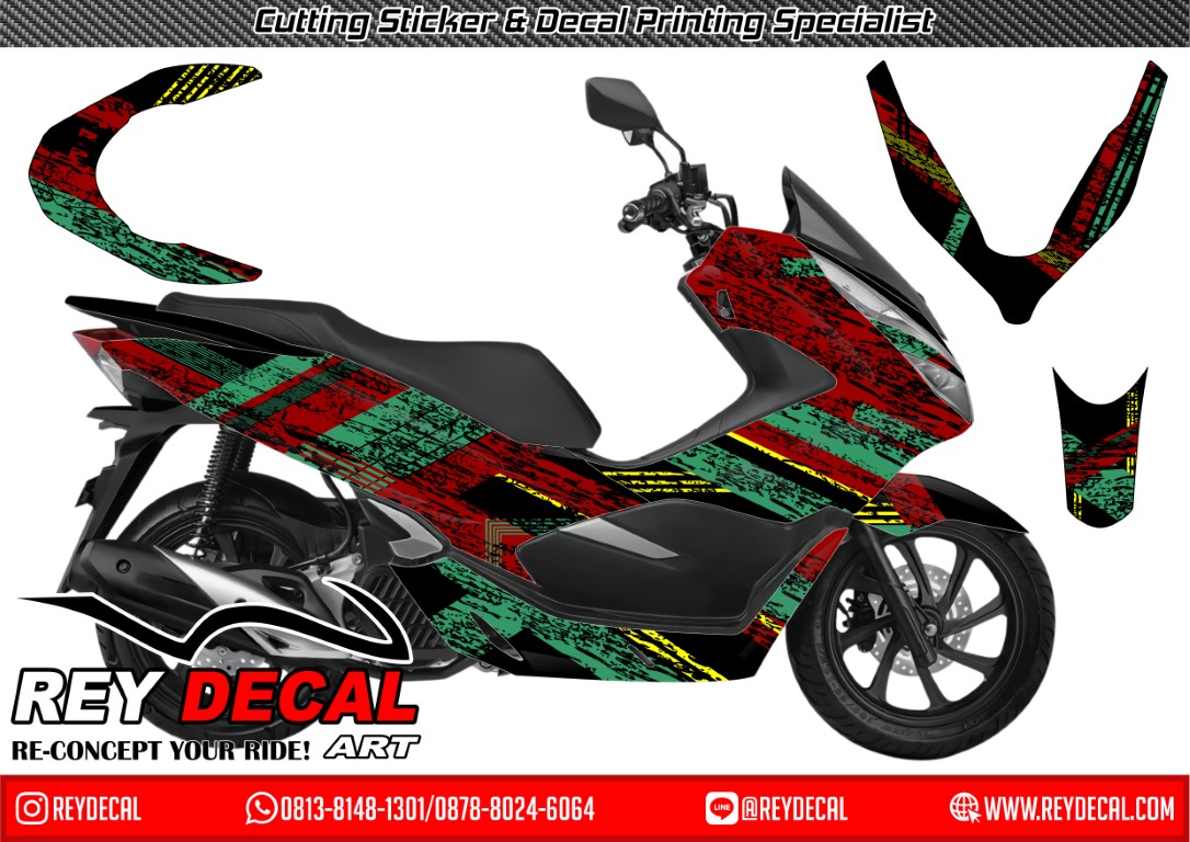 Rey Decal | Cutting Sticker / Decal PCX Red&Green Pattren