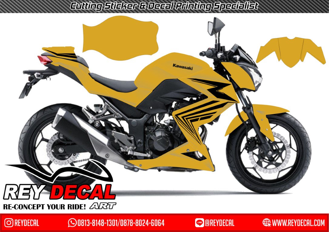 Rey Decal | Cutting Sticker / Decal Z250 Yellow Stripe Black