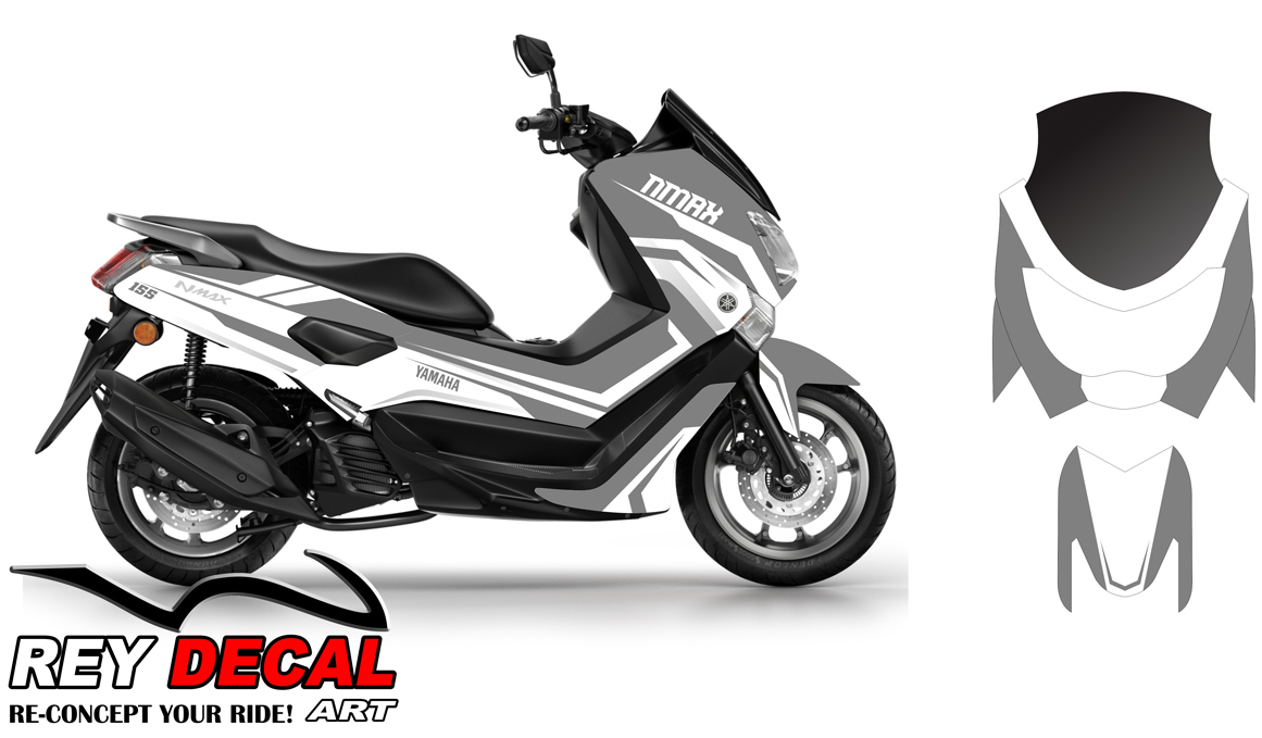 Rey Decal | Cutting Sticker / Decal Nmax Grey Stripe White