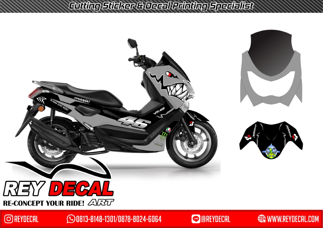 Rey Decal | Cutting Sticker / Decal NMAX Grey Shark