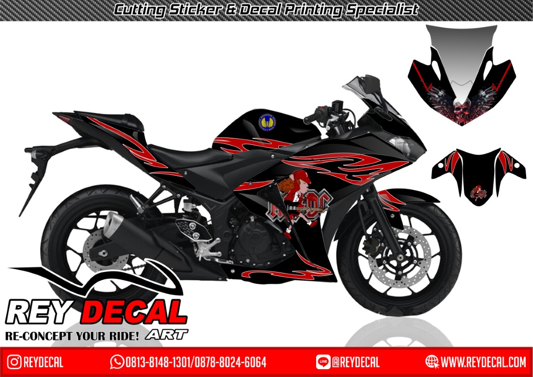 Rey Decal | Cutting Sticker / Decal R25 black Stripe Red