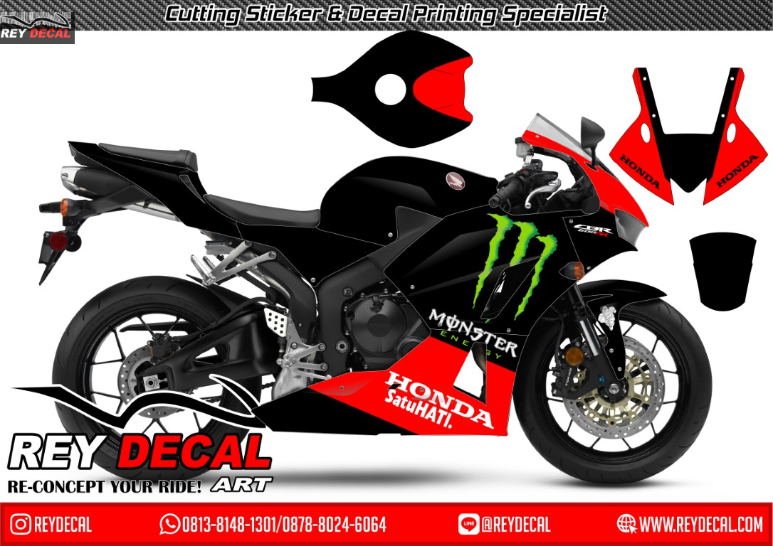 Rey Decal | Cutting Sticker / Decal CBR600 RED STRIPE BLUE